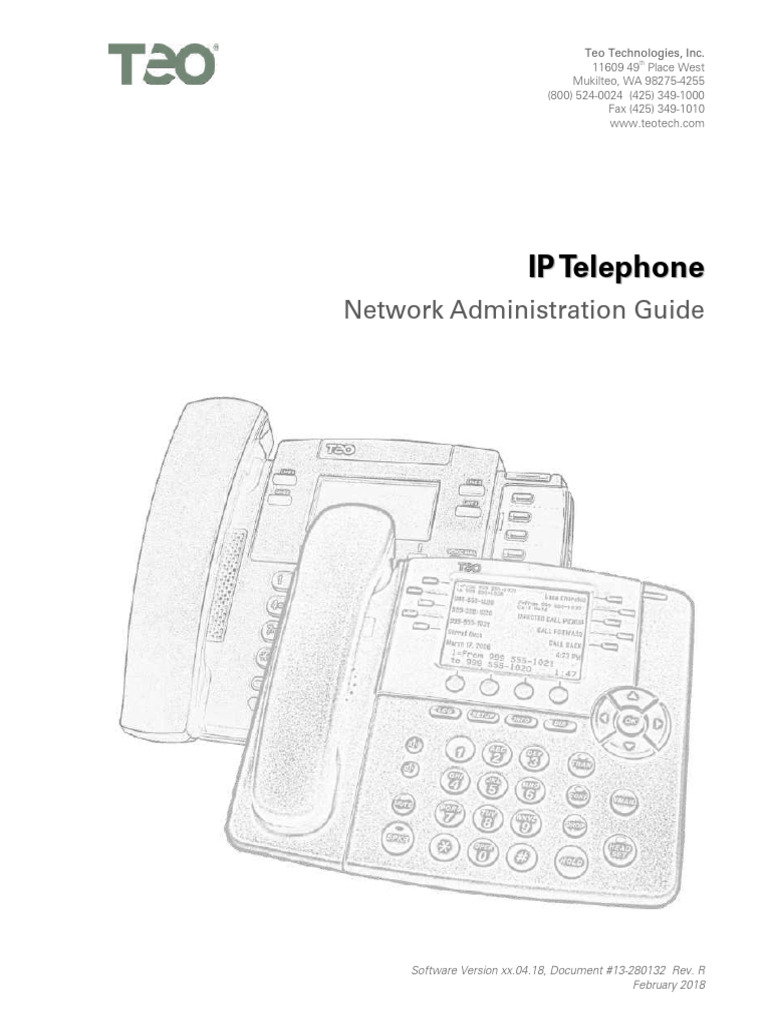 Teo IP Phone Admin Guide | PDF | Ip Address | I Pv6