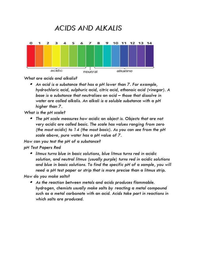 Acids and Alkalis | PDF