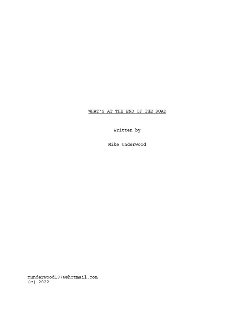 Whats at The End of The Road (Mystery Horror) | PDF