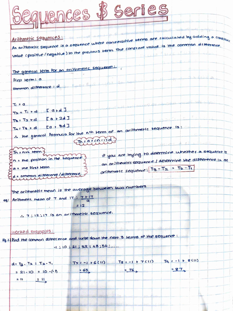 Sequences and Series Rules | PDF