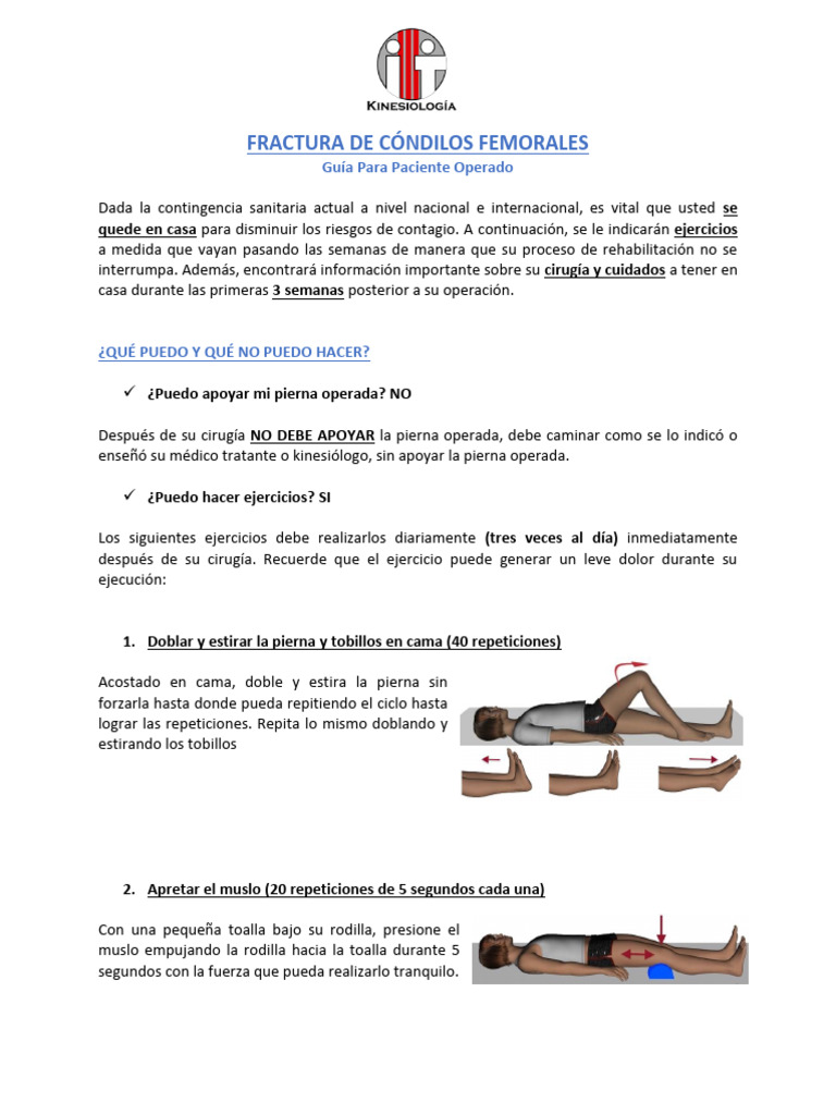 Instructivo Fractura de Condilos Femorales | PDF