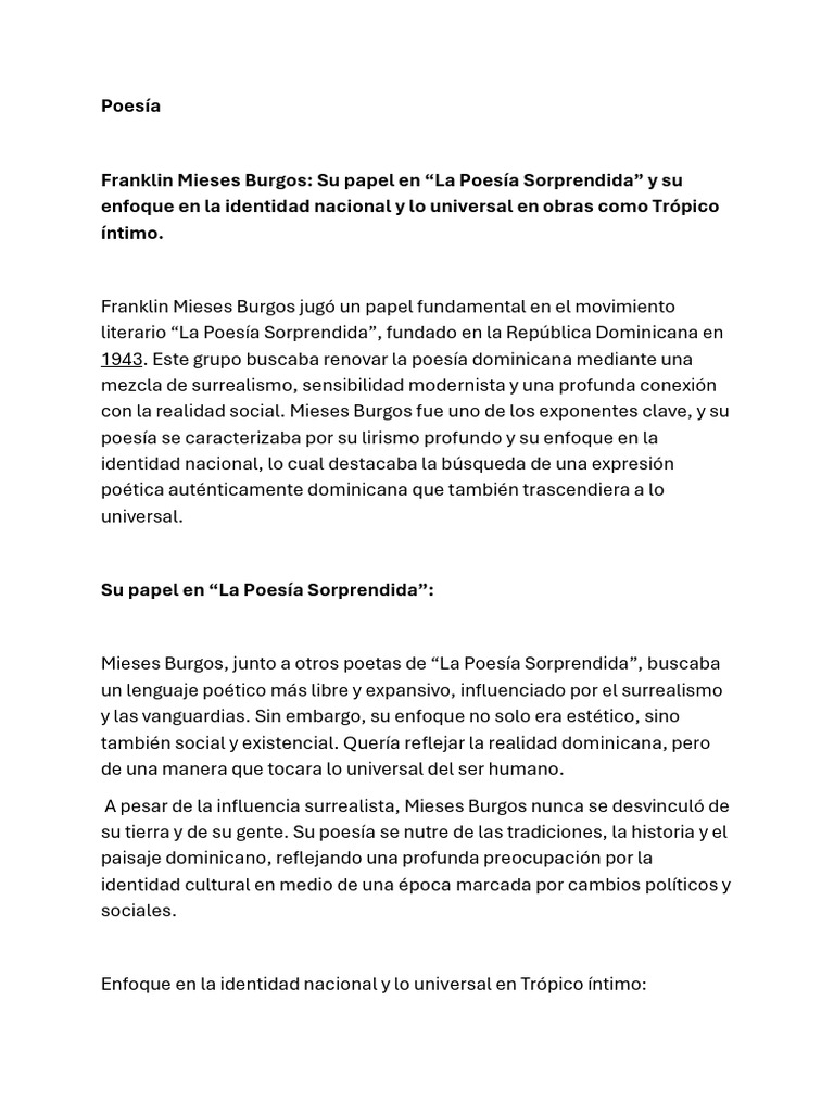 Franklin Mieses Burgos Jugó Un Papel Fundamental en El Movim | PDF ...