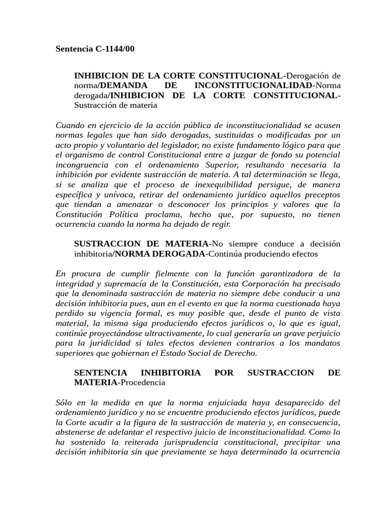 Derogación de Norma - Norma Derogada - Sustracción de Materia | PDF ...