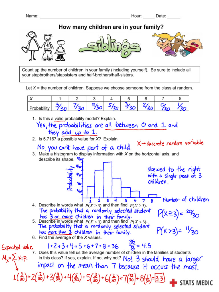 DAY1 - How Many Children Are in Your Family? | PDF | Probability ...
