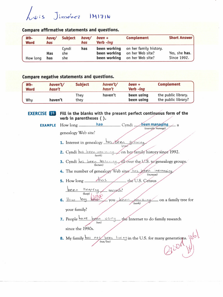 Present Perfect Continuous Reading Comprehension | PDF