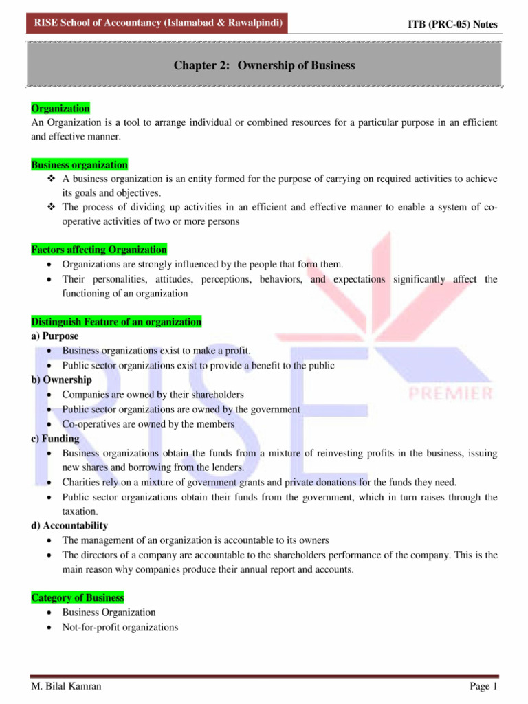 ITB - Chapter 2 (Notes) | PDF