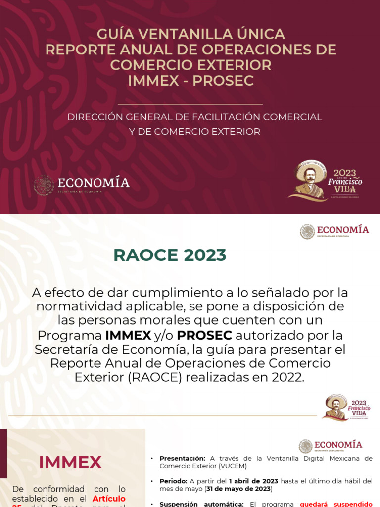 Guía RAOCE para Empresas IMMEX y PROSEC | PDF | Exportaciones | El comercio internacional