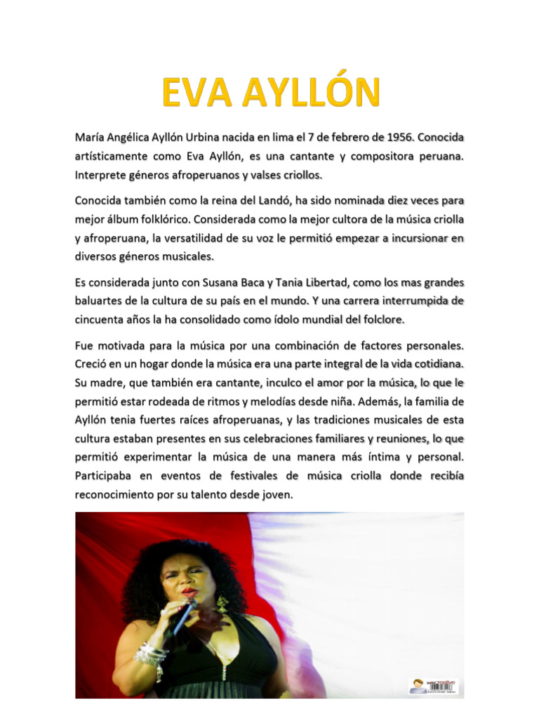 Biografía de Eva Ayllón: Reina del Folclore | PDF