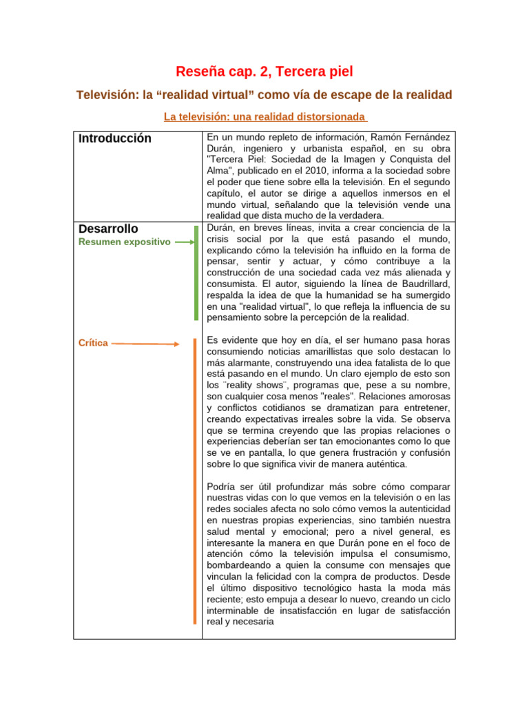 Borrador de La Reseña Capítulo 2 | PDF | Realidad | Pensamiento