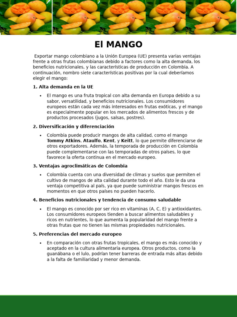 El MANGO | PDF | Mango | Fruta