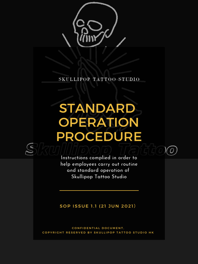 Standard Operation Procedure: Skullipop Tattoo Studio | PDF | Tattoo ...