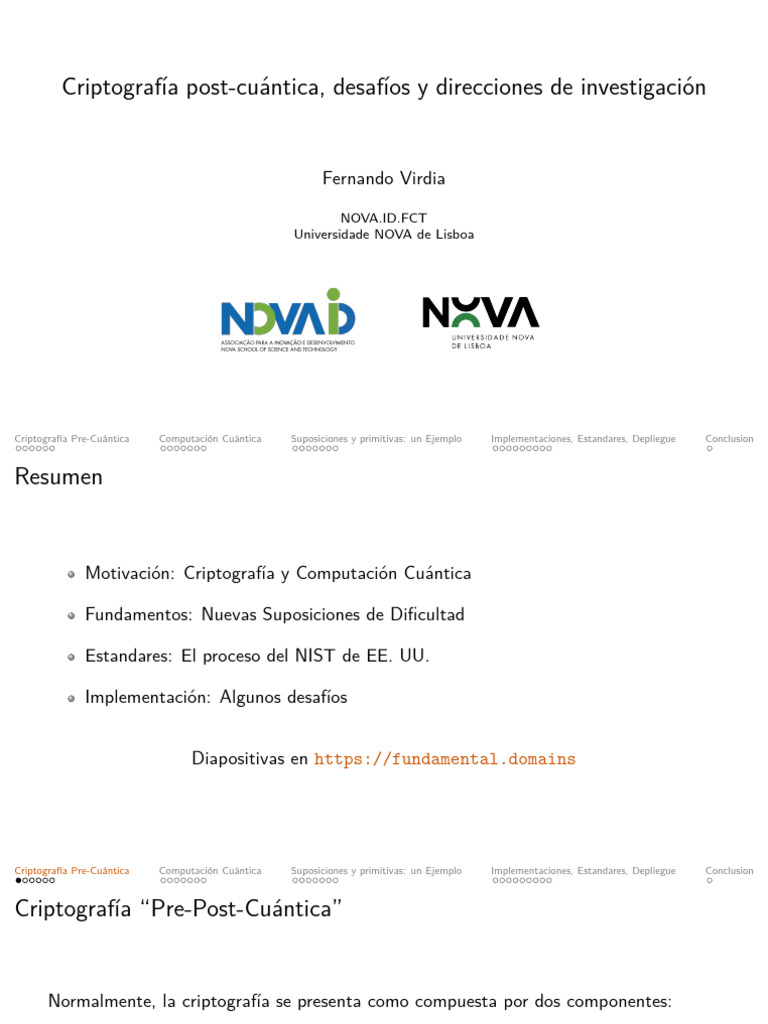 Criptograf Ia Post-Cu Antica, Desaf Ios y Direcciones de Investigaci On | PDF | Cifrado | Clave ...