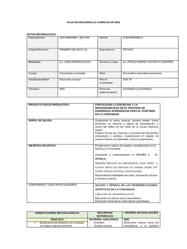 PDC 2do | PDF | Ritmo