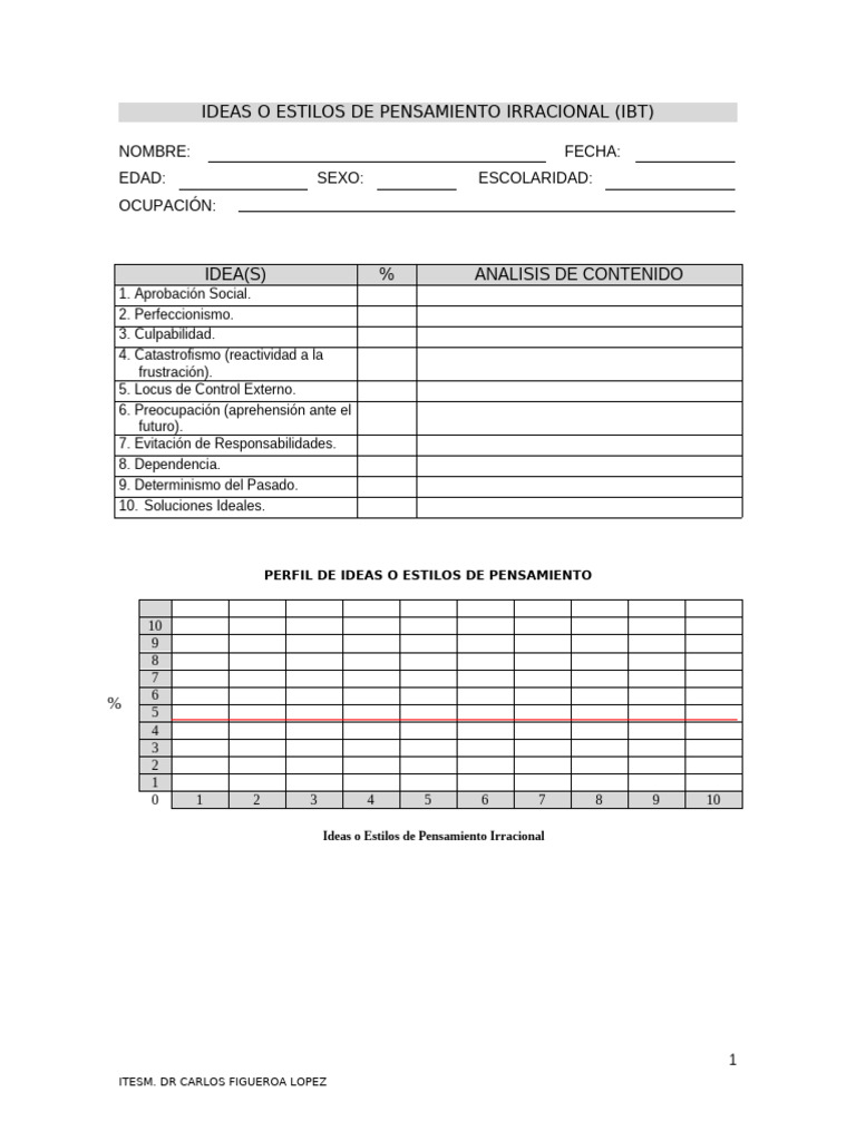Claves para Calificación Del Ibt-1 | PDF