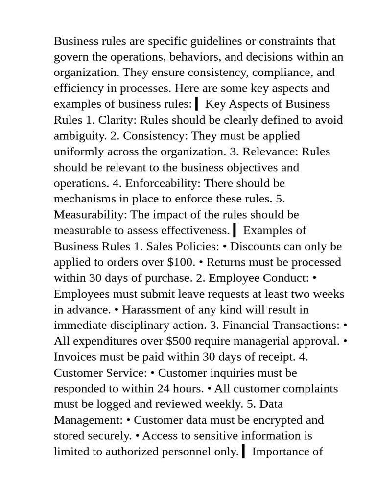 Business rules | PDF Business rules | PDF