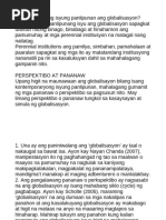 Globalisasyon Perspektibo at Pananaw | PDF