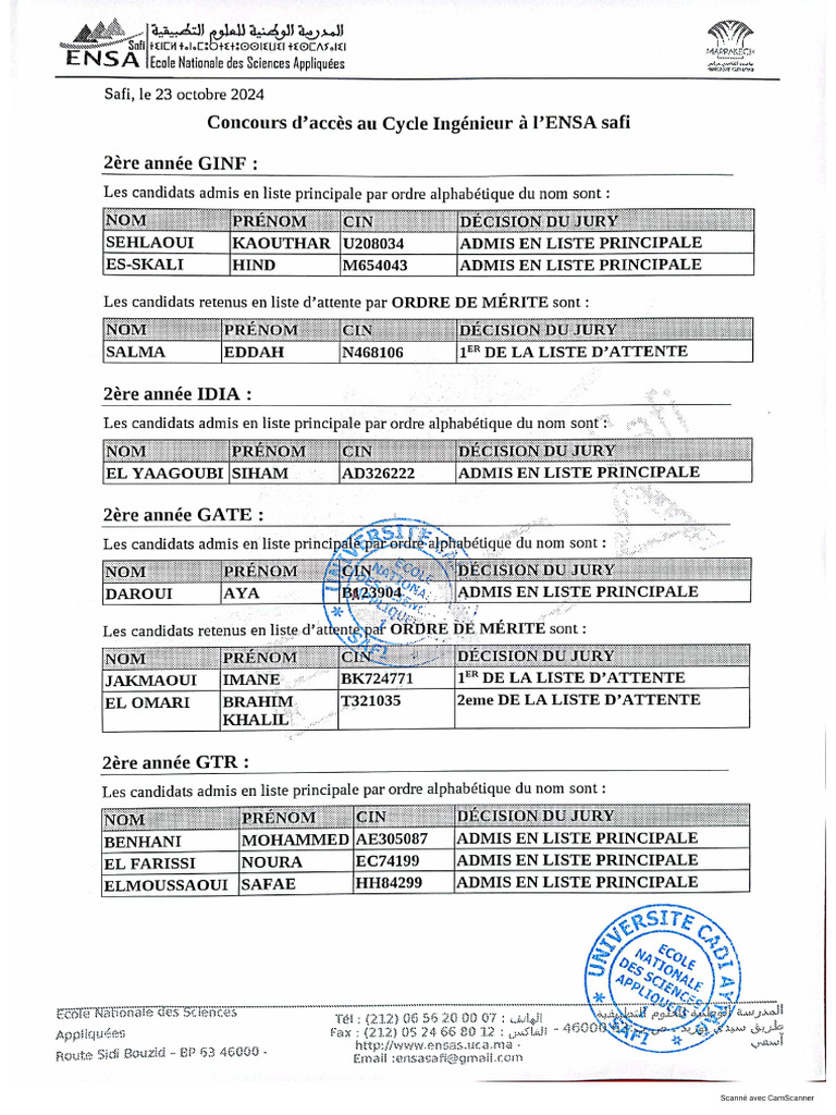 1197-Listes admis _concours accès_2ème année du cycle ingénieur 2024-25 ...