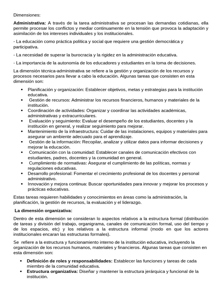 Dimensiones cara y seca INFORME | PDF | Enseñando | Plan de estudios