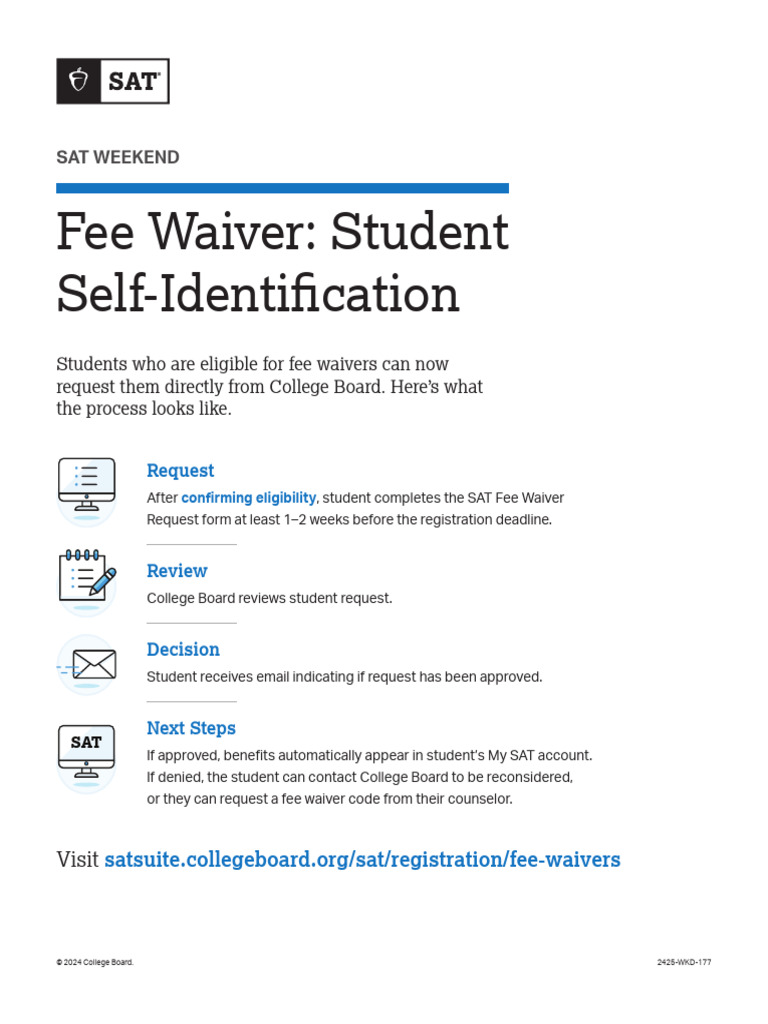 Sat Fee Waiver Self Id | PDF