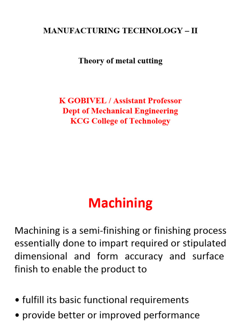 Metal Cutting Basics-Min | PDF | Machining | Wear