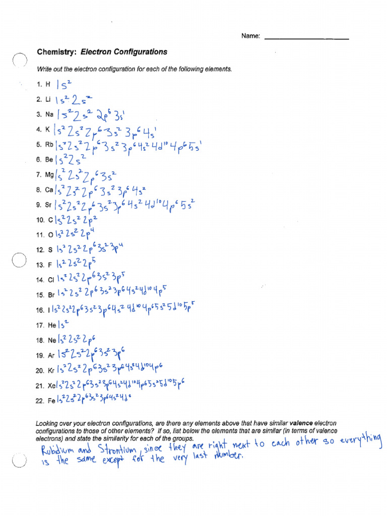 Electron Config #1 | PDF
