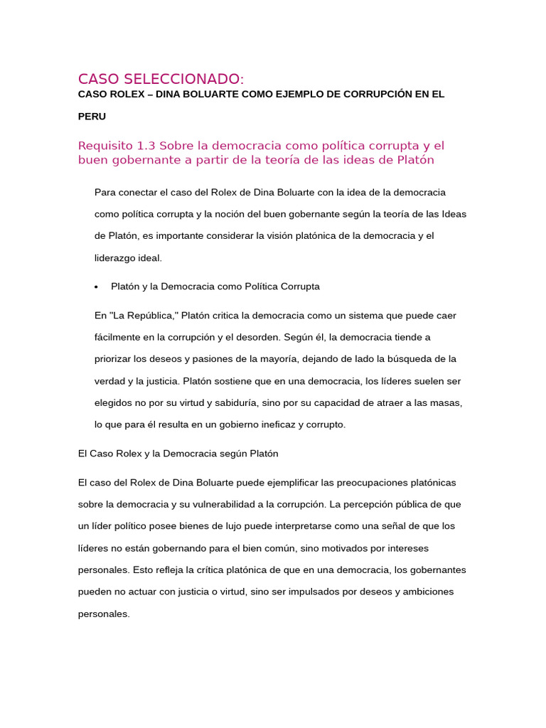 1.3 Sobre La Democracia Como Política Corrupta y El Buen Gobernante A ...