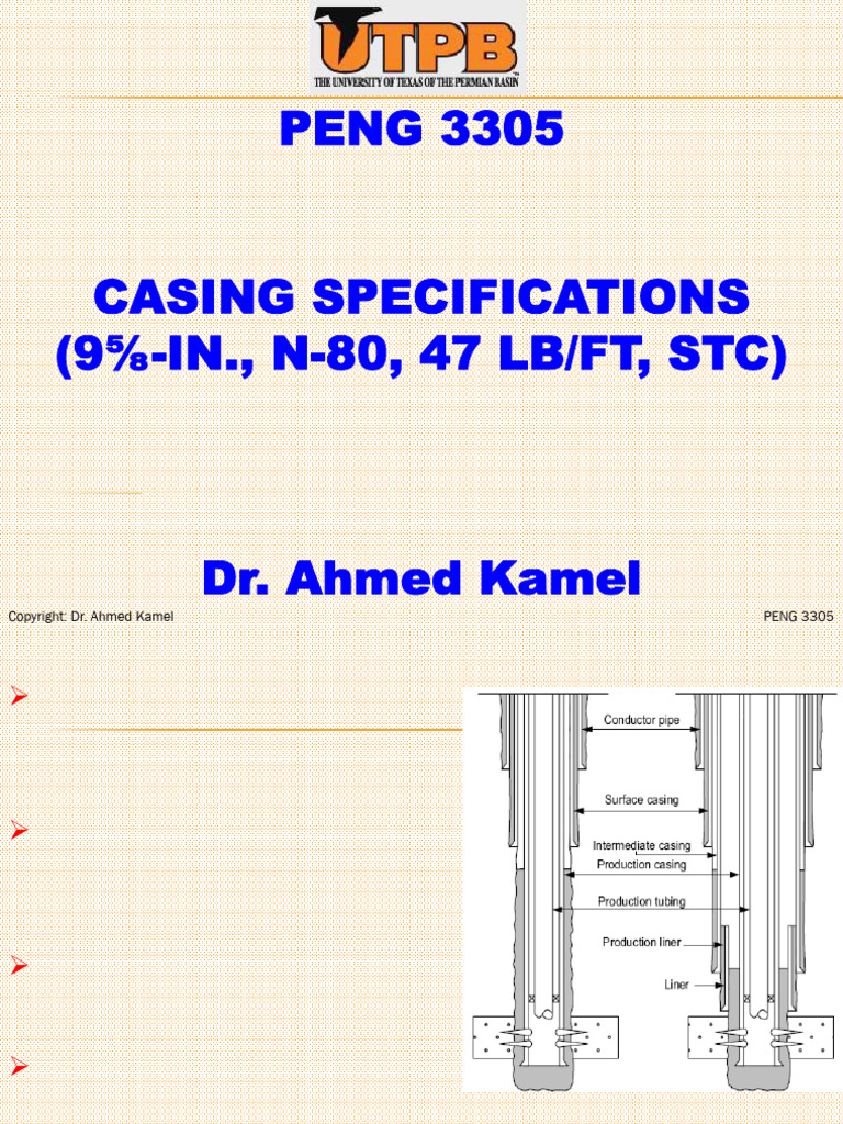 PENG 3305 - Casing Specifications | PDF | Casing (Borehole) | Strength Of Materials