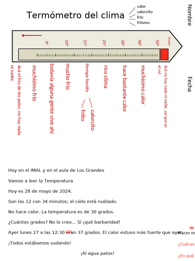 Termómetro del clima y temperaturas actuales | PDF | Termodinámica ...