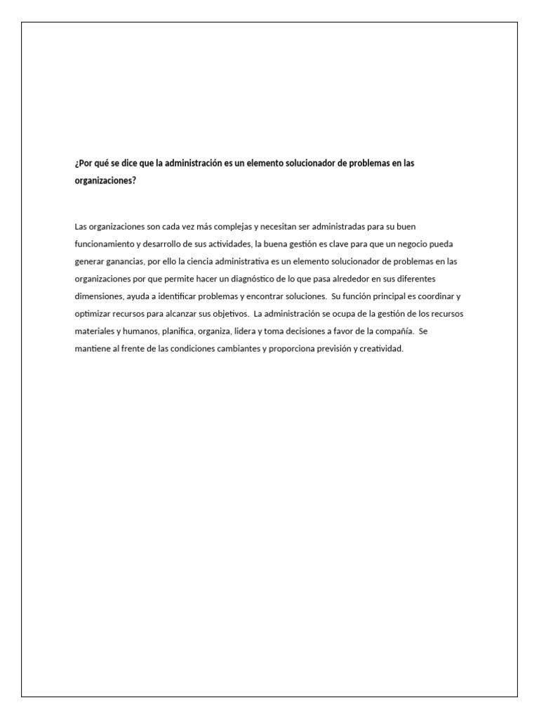 Administración: Clave en Solución de Problemas | PDF | Crecimiento ...