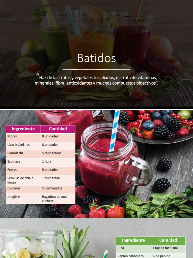 Recetas de Batidos Saludables y Nutritivos | PDF