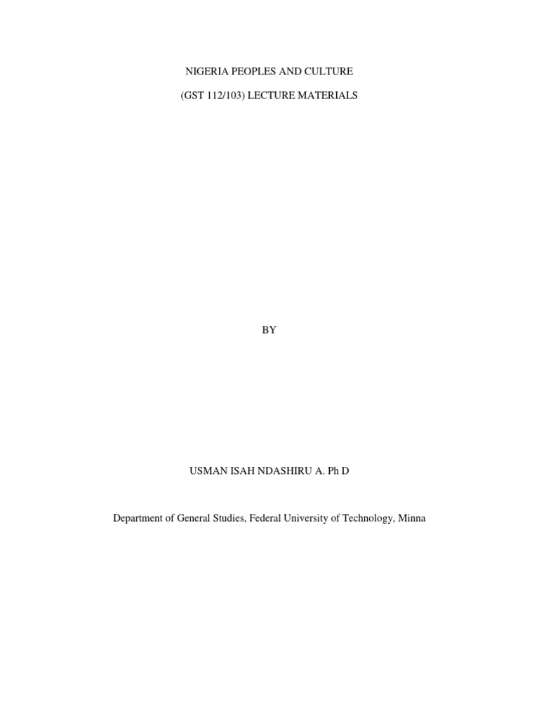 Gst 112 Lecture Note | PDF | Nigeria