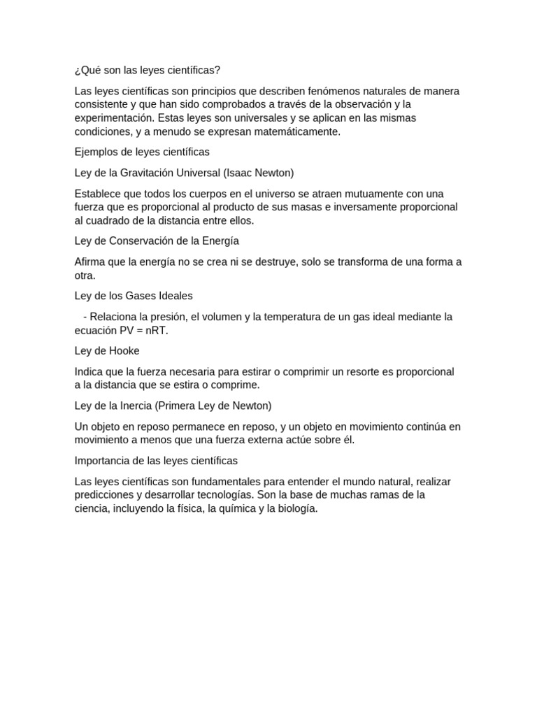 LEYES CIENTIFICAS | PDF