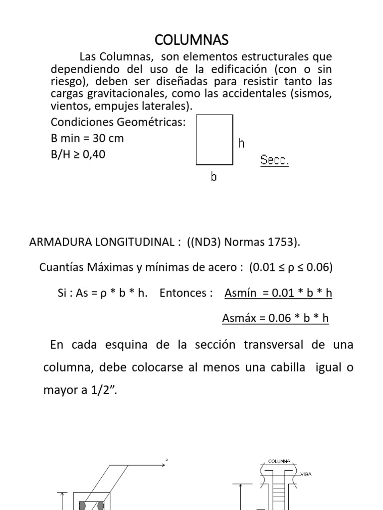 COLUMNAS IUPSM | PDF | Columna | Hormigón