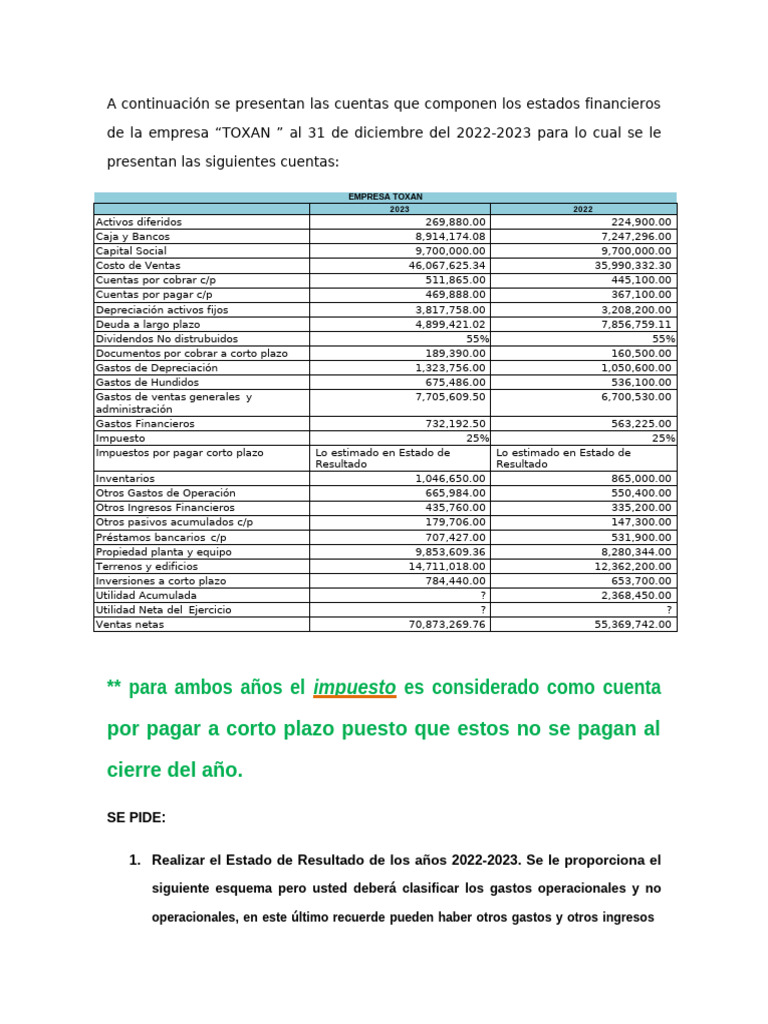 EJERCICIO 1 MODULO_4.3-1 | PDF | Activo fijo | Hoja de balance