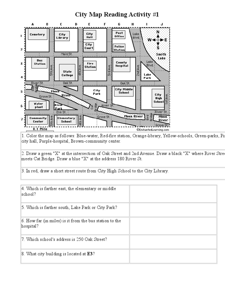 City Map Activity-1 | PDF | Social Science | Home & Garden