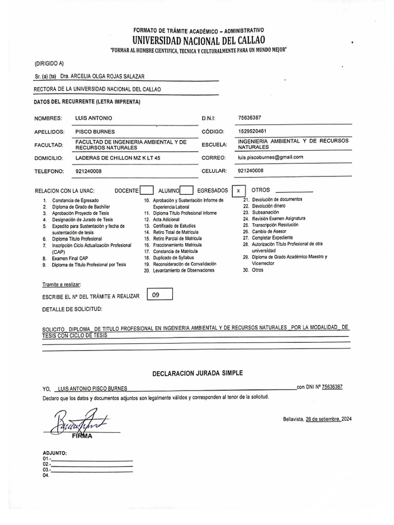 Expediente Titulo-Luis Pisco Burnes | PDF