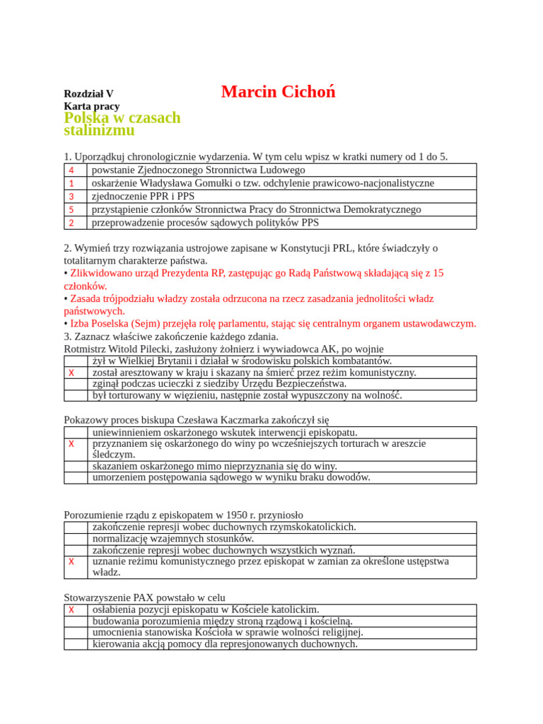 Karta1 Historia Marcin Cichon | PDF