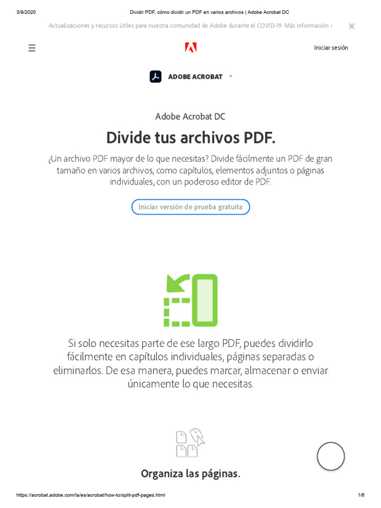 Dividir PDF, Cómo Dividir Un PDF en Varios Archivos - Adobe Acrobat DC | PDF | Informática ...