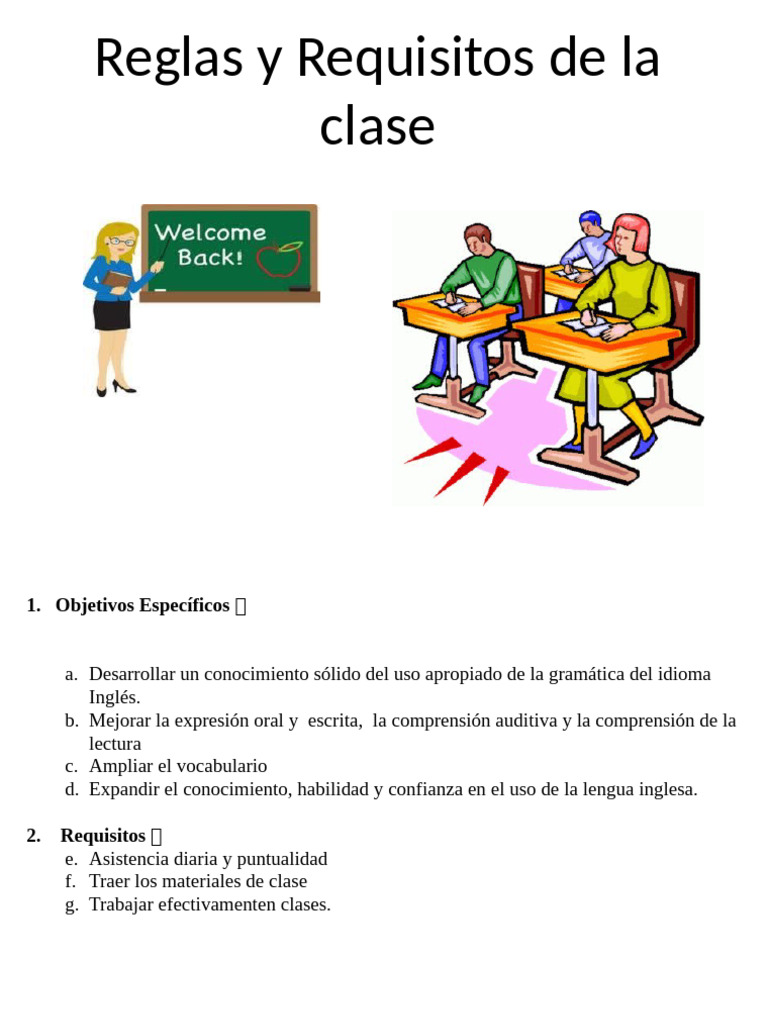Reglas Del Salon de Clases | PDF
