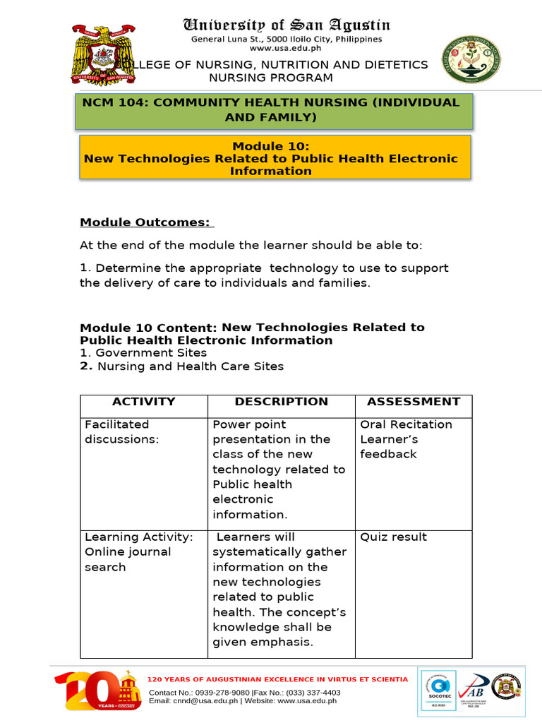 Module 10 NCM 104 Lecture Notes.2023 24docx | PDF | Nursing | Dietitian Module 10 NCM 104 Lecture Notes.2023 24docx | PDF | Nursing | Dietitian