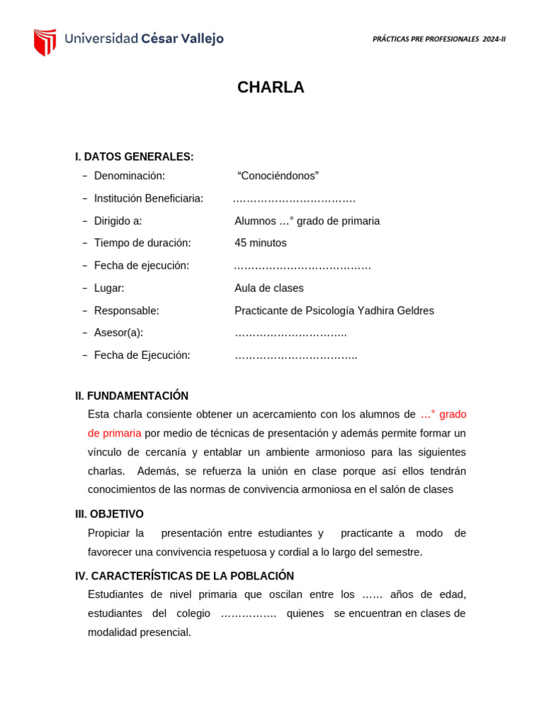 Esquema de Charla - 1 | PDF