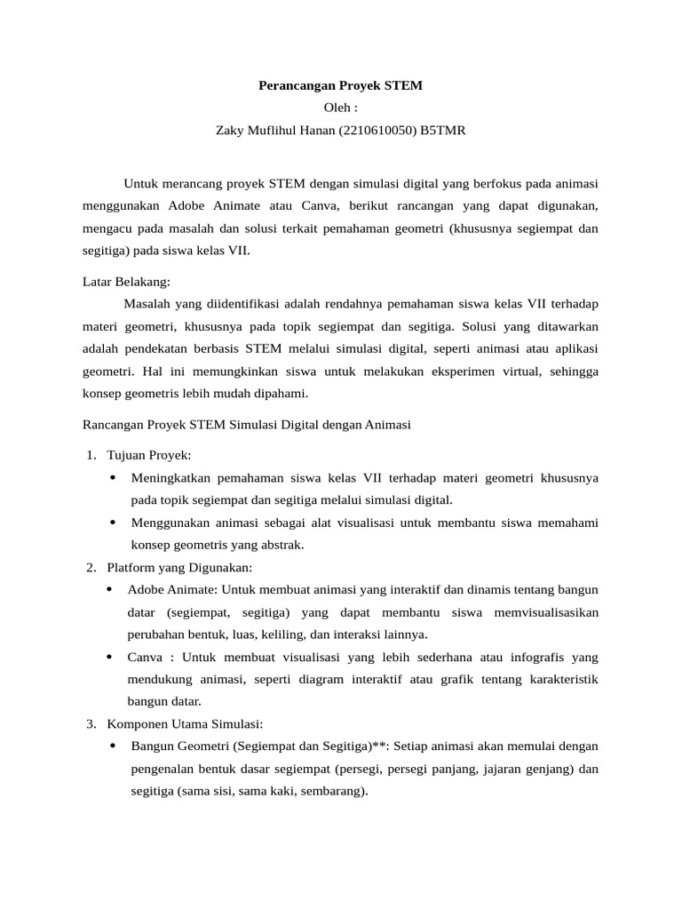 Perancangan Proyek STEM | PDF