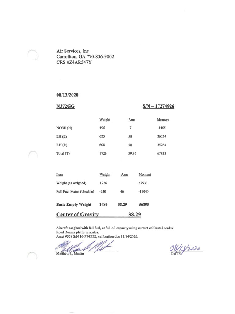 Weight and Balance | PDF