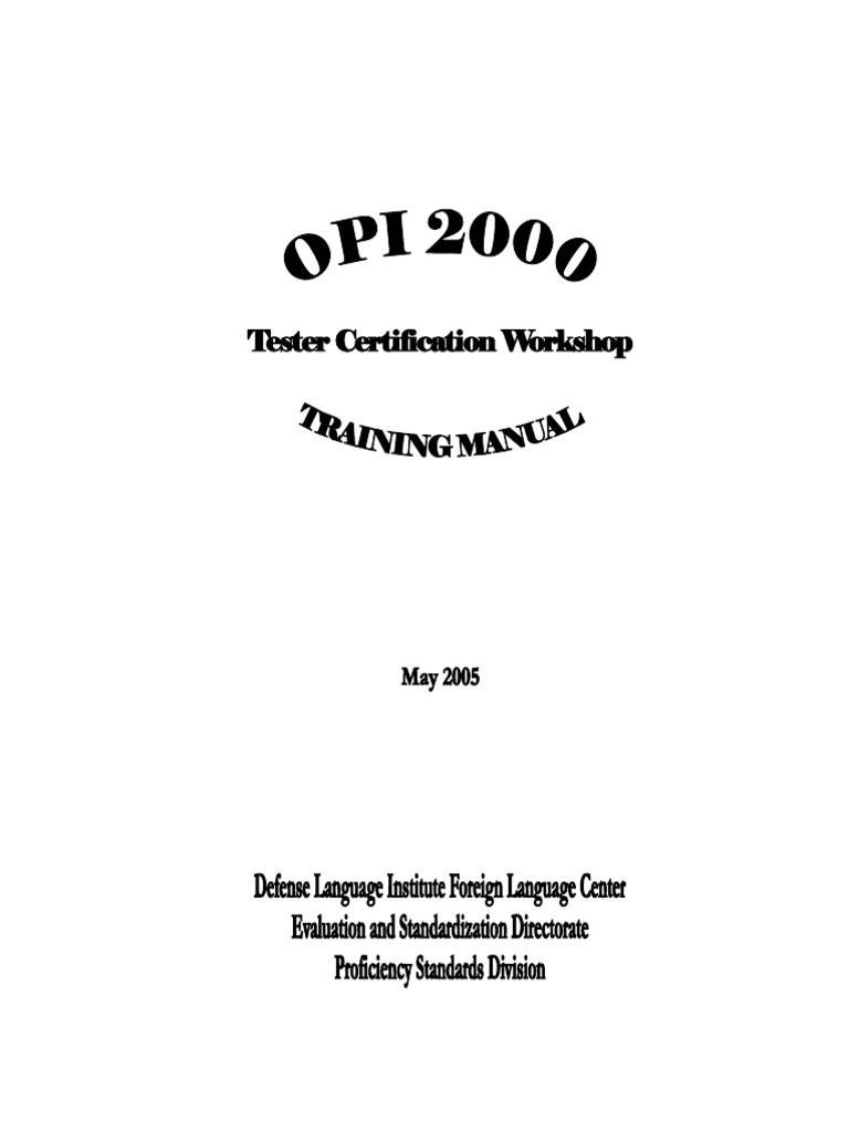 OPI Manual | PDF | Validity (Statistics) | Level Of Measurement