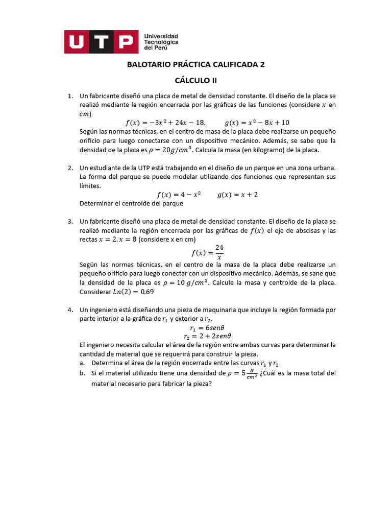 PC2 - Calculo II | PDF | Longitud | Puente