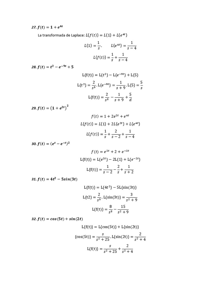 EJERCICIOS DE LAPLACE | PDF | Complex Analysis | Hyperbolic Geometry
