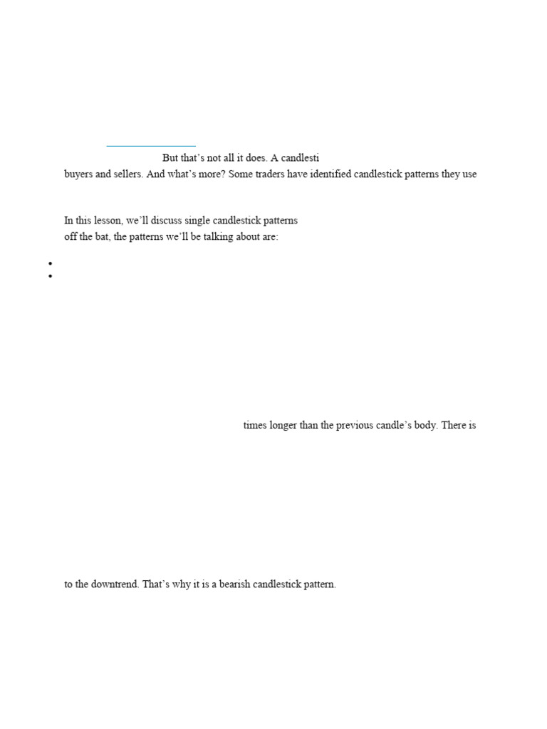 Single Candlestick Patterns in Forex | PDF | Market Trend | Financial ...