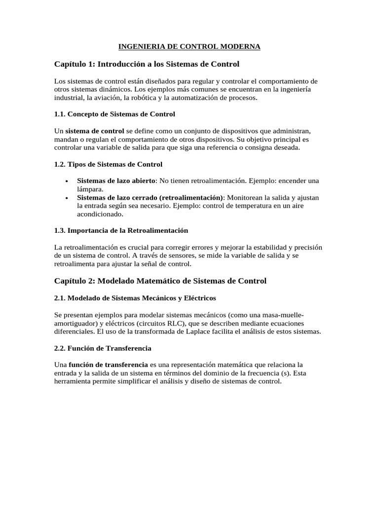 Ingenieria de Control Moderna | PDF | Sistema de control | Automatización