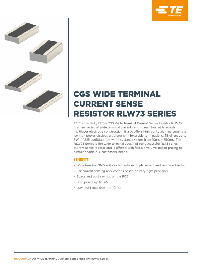 RLW73 Series Wide Terminal Resistors | PDF | Resistor | Physical Quantities