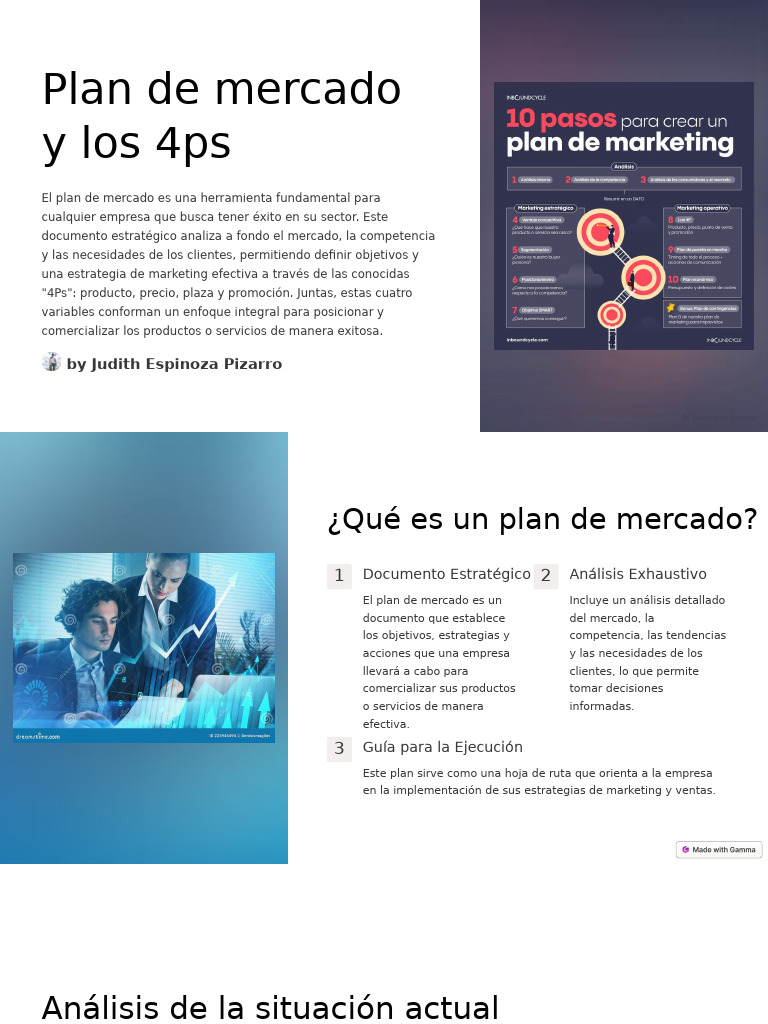 Plan de Mercado y Los 4ps | PDF | Marketing | Mercado (economía)